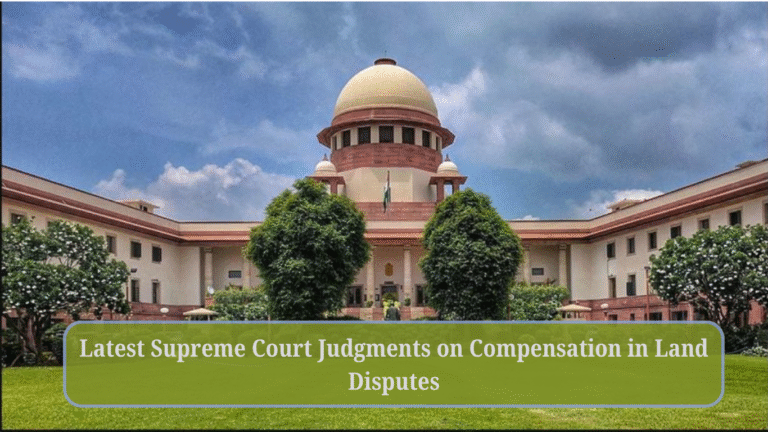 Latest Supreme Court Judgments On Compensation In Land Disputes
